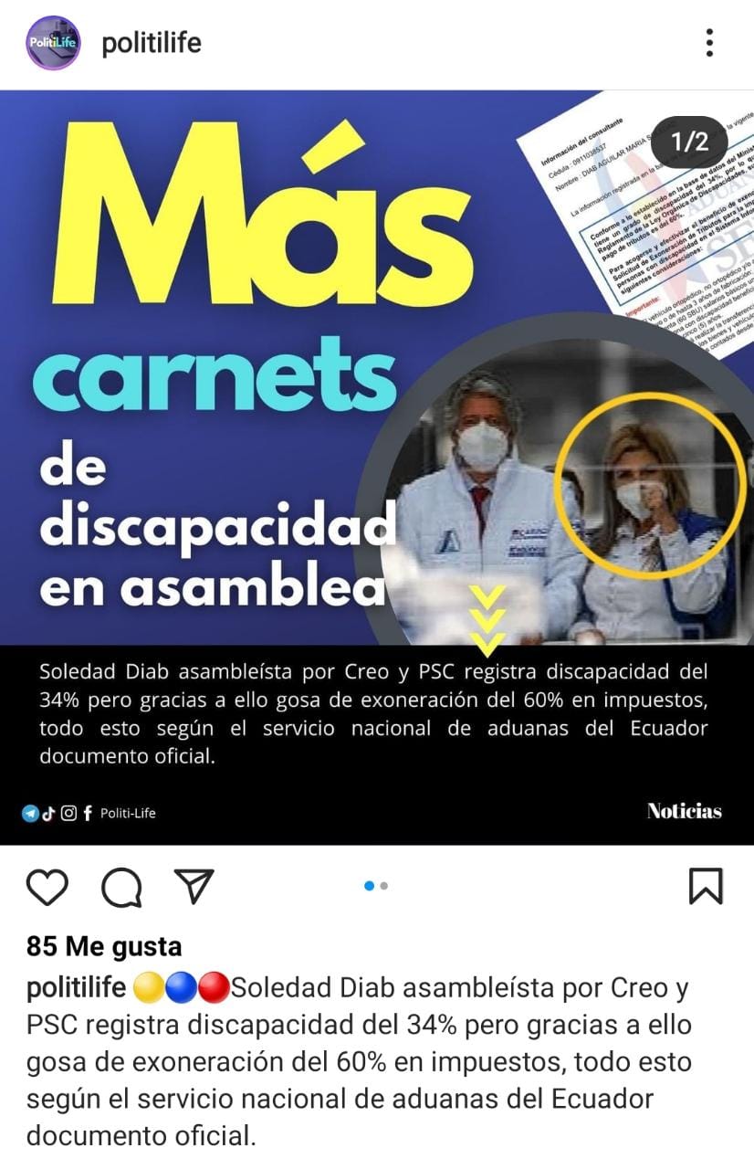 Soledad Diab reconoció que su carné de discapacidad es público